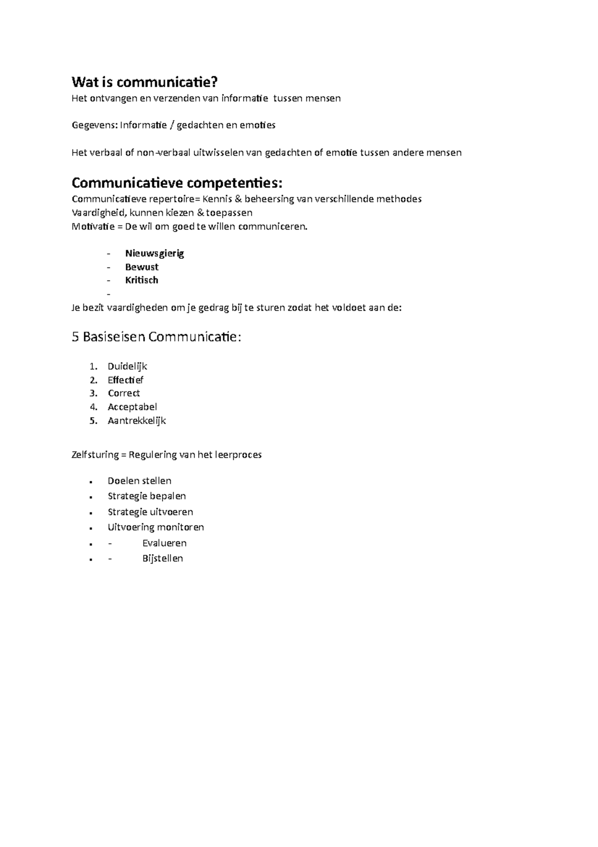 Samenvatting Communicatie Skills Lab.docx - Wat is communicatie? Het ...