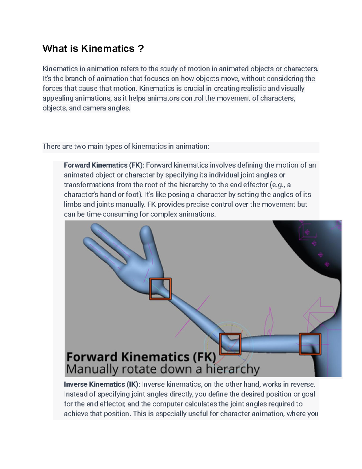 2D3D(unit2) - 2d 3d notes - What is Kinematics? Kinematics in animation ...