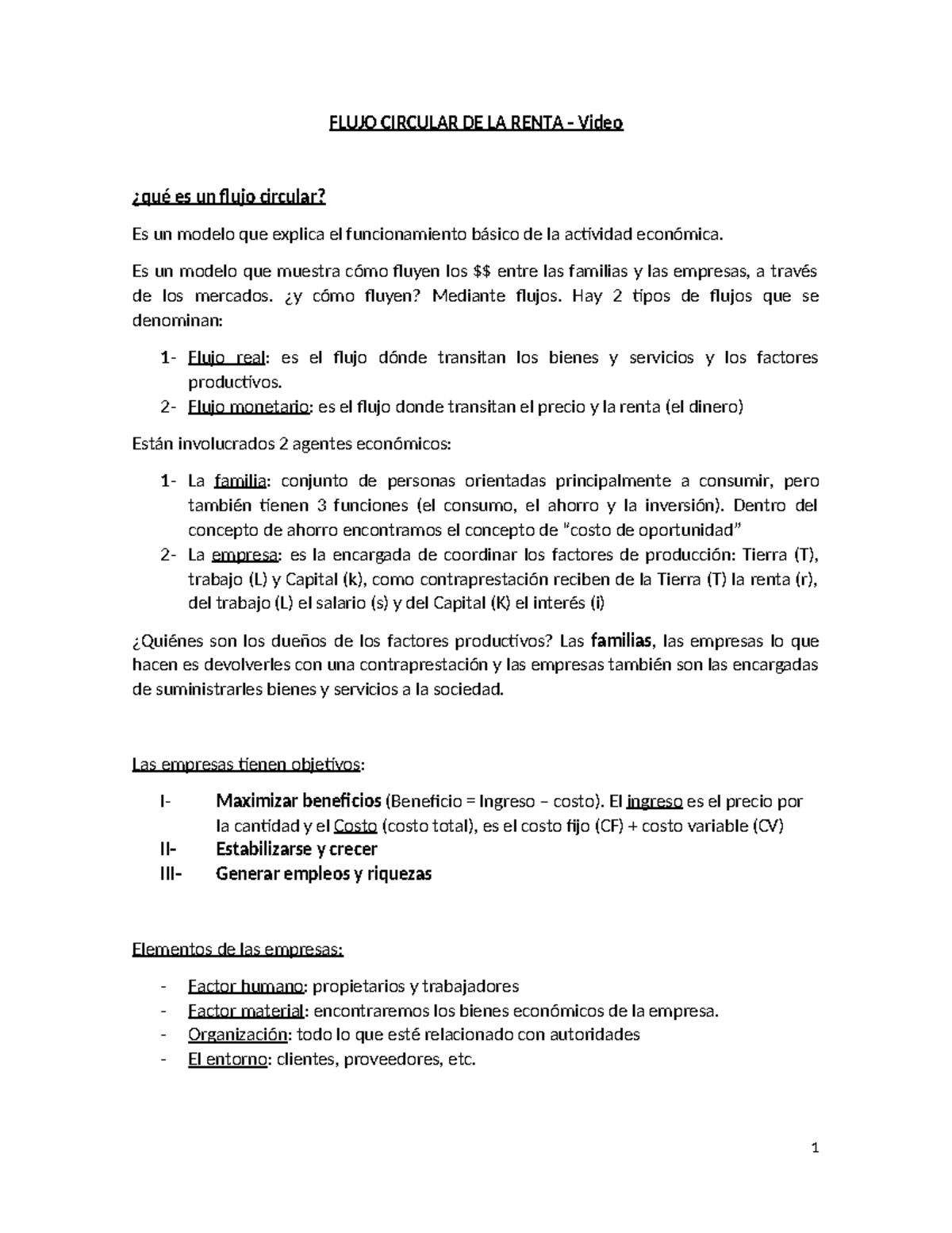 Flujo Circular - FLUJO CIRCULAR DE LA RENTA - Video ¿qué es un flujo ...