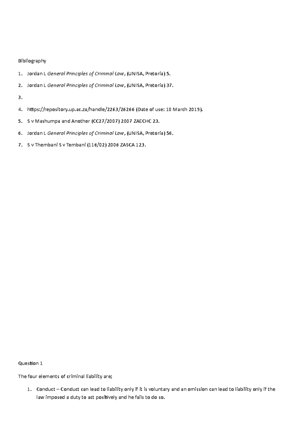 Assignment 1 - Tutorial 1 - Bibliography Jordan L General Principles of ...