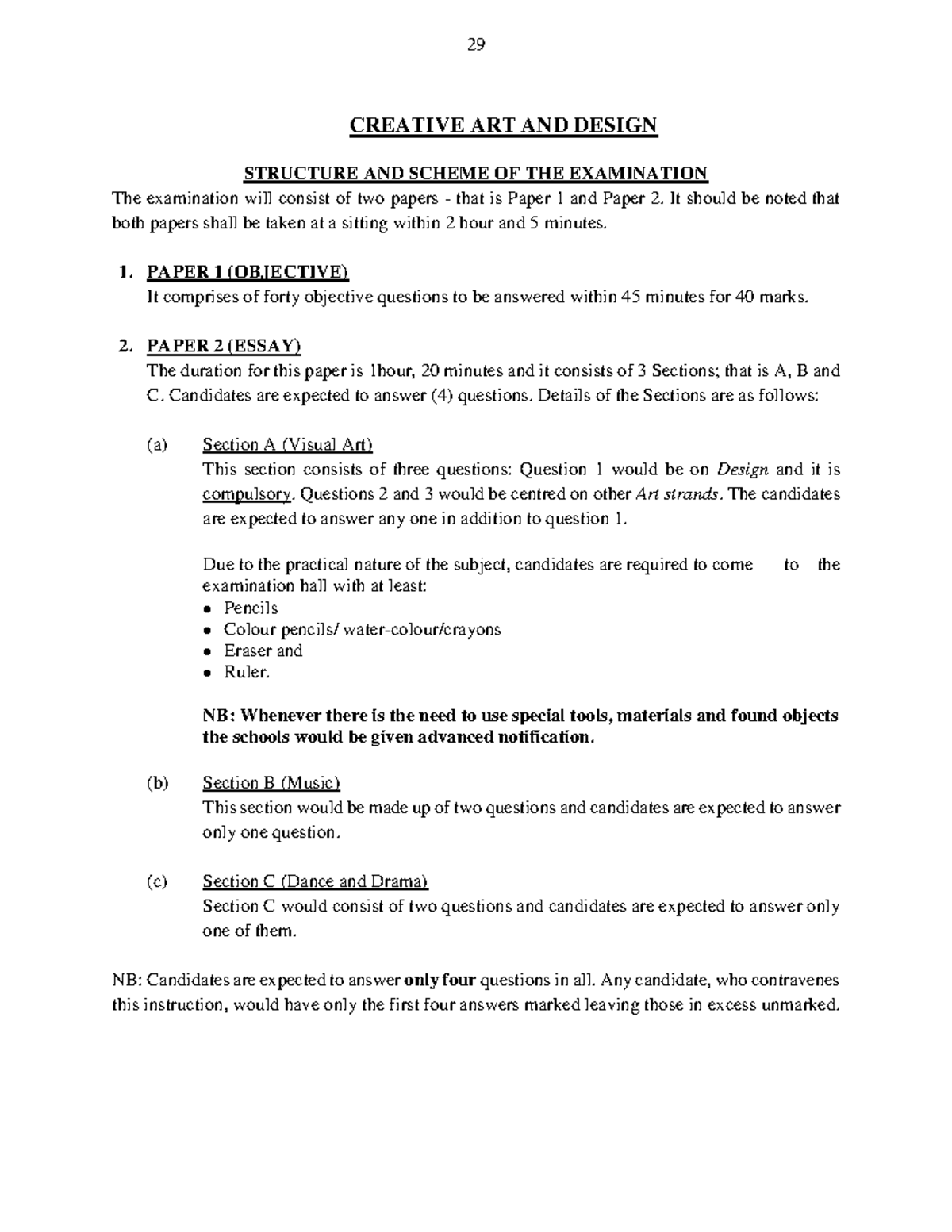 2024 BECE Creative ARTS AND Design Sample Questions FROM WAEC ...