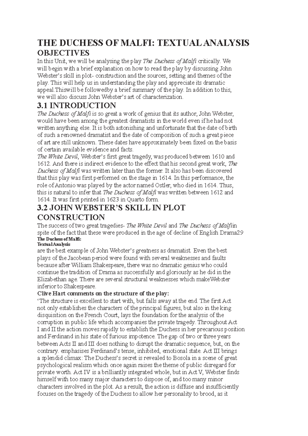 THE Duchess OF Malfi- Textual Analysis - THE DUCHESS OF MALFI: TEXTUAL ...