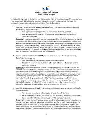 PSY 211 Module Five Milestone Edwin Vazquez - PSY 211 Module Five ...