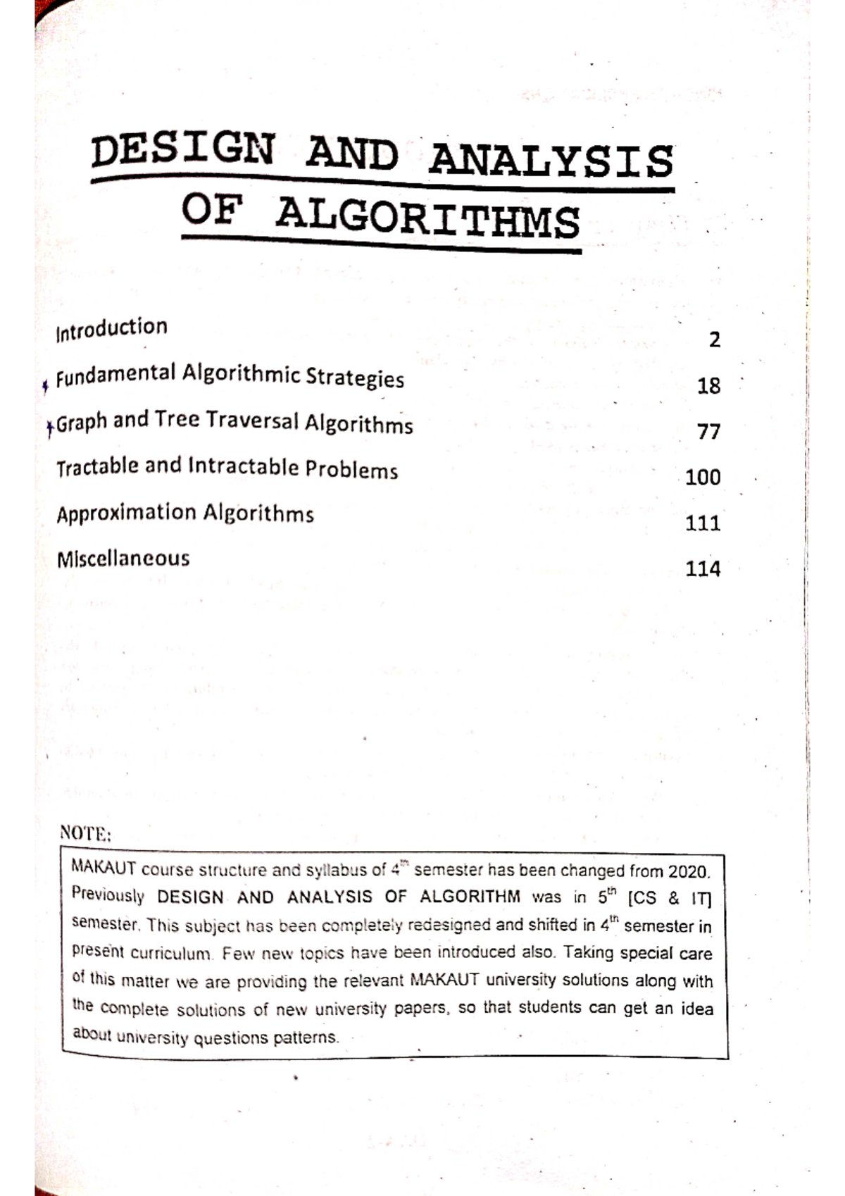 DAA Organizer upto 2023 - Computer Science and Engineering - Studocu