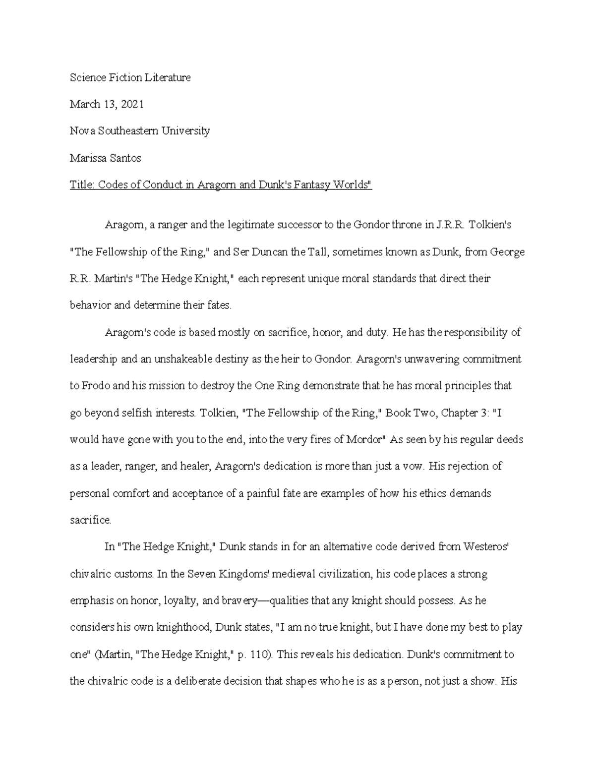 Essay 1 assignment - Science Fiction Literature March 13, 2021 Nova ...