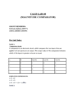 DSD Assignment 2 Junaid BEE56 - Digital System Design Assignment 2 Submitted by: M. Junaid ...