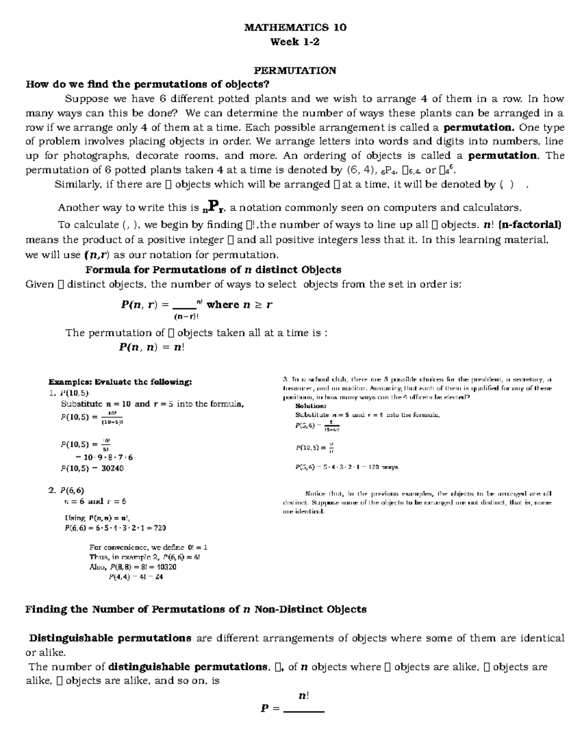 3rd Qmath 10 Week 1 2 - Home work for students. A reviewer that can help them in their study ...