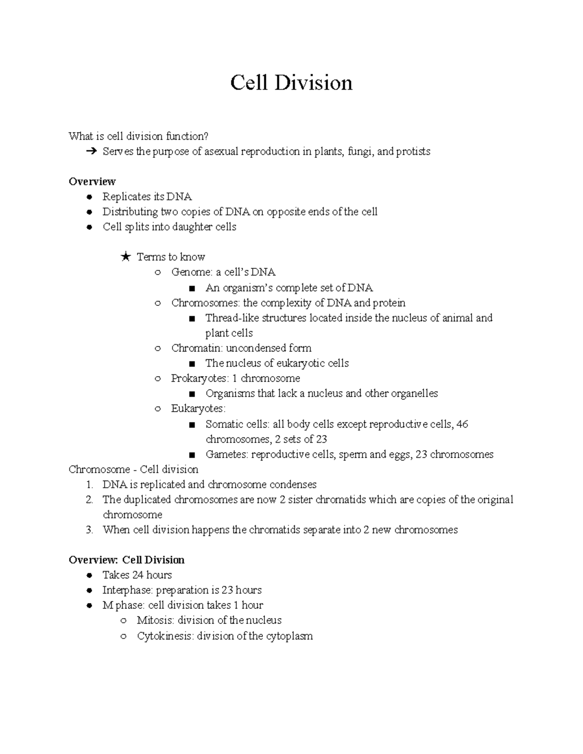 Cell division - Gen Bio I - Cell Division What is cell division ...