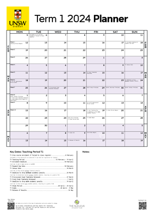 Tutorial Exercise W2 - UNSW T1 2024 Planner.pdf - ARTS2755 Week 2 Tutorial Exercise In small ...