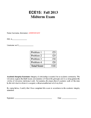 Practice midterm sol - ECE15: Fall 2013 Practice Midterm Exam Name ...