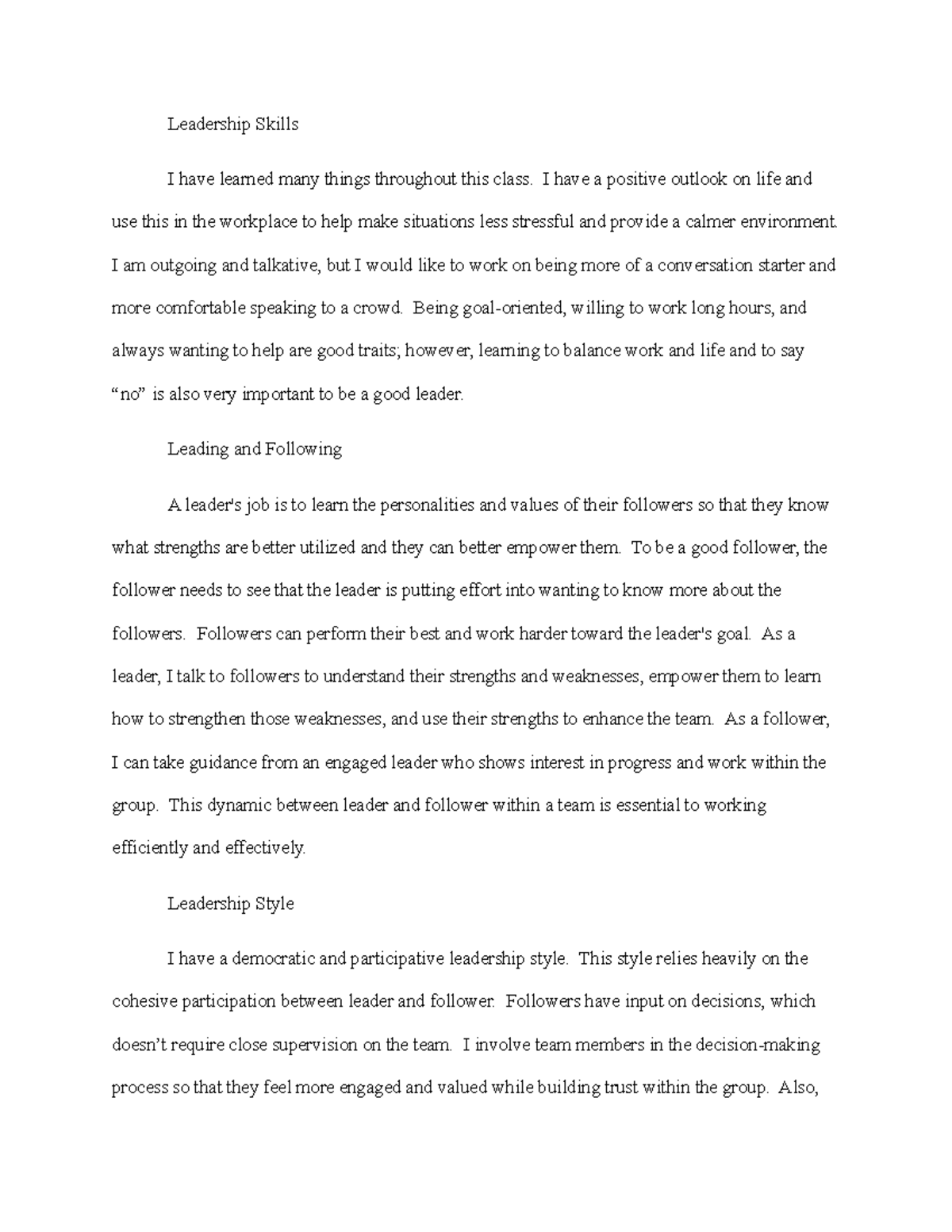 8-2 Project - Grade A - Leadership Skills I have learned many things ...