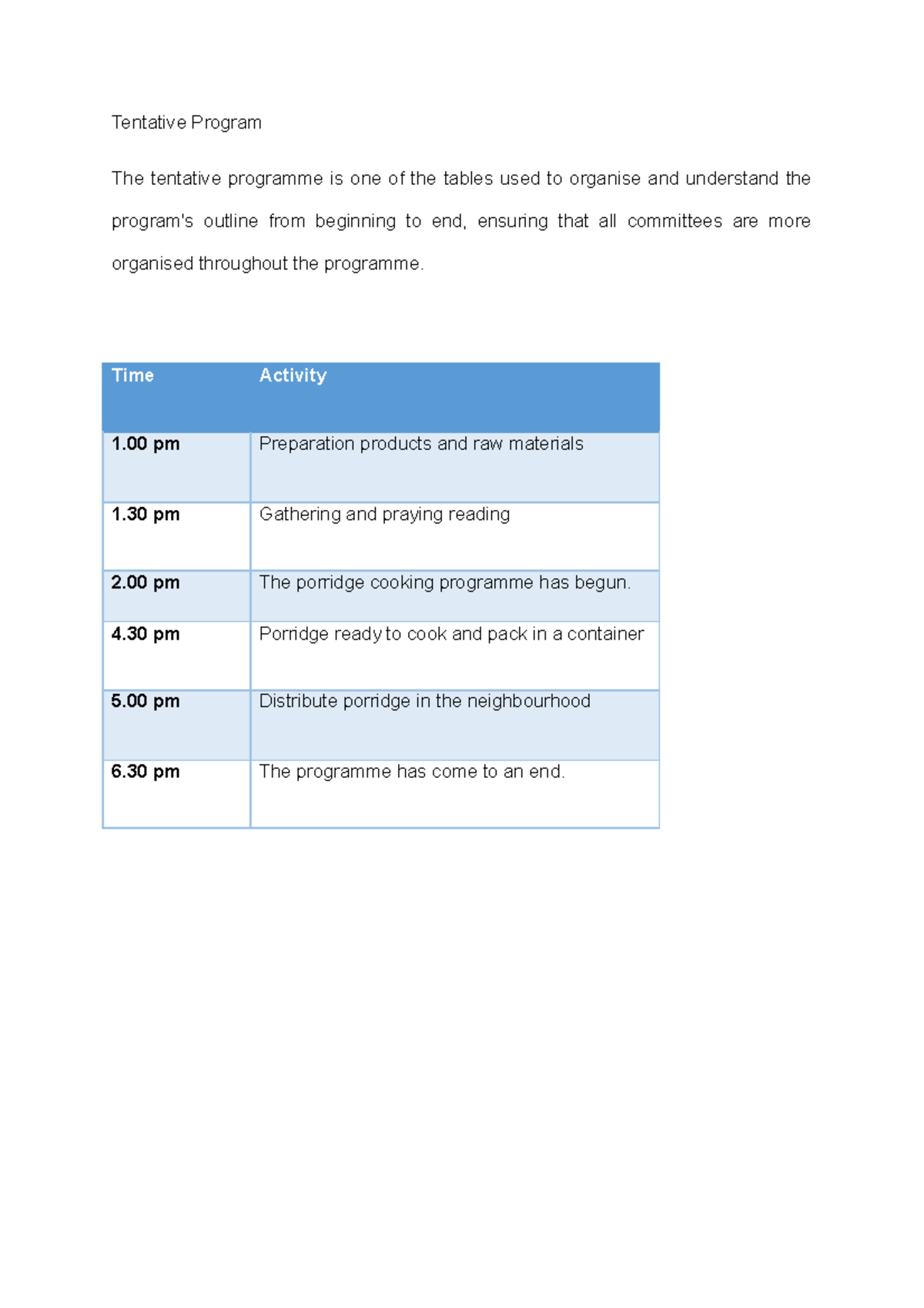 This committee 1 - anonymous - Tentative Program The tentative ...