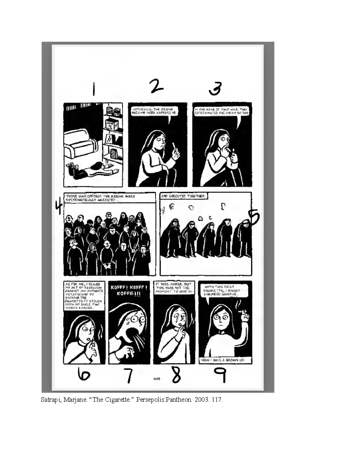 IO topic, Extracts and Outline-3 - Satrapi, Marjane. “The Cigarette ...