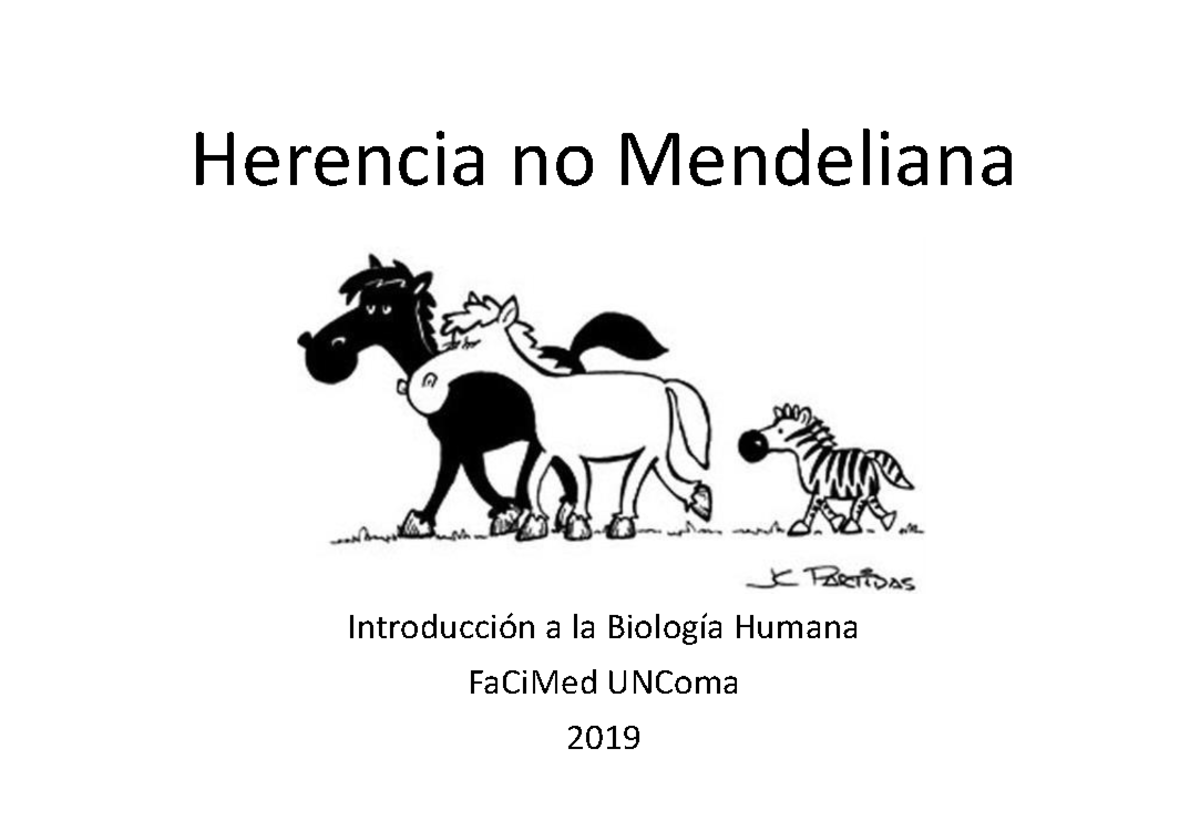 Herencia no mendeliana - Herencia no Mendeliana Introducción a la ...