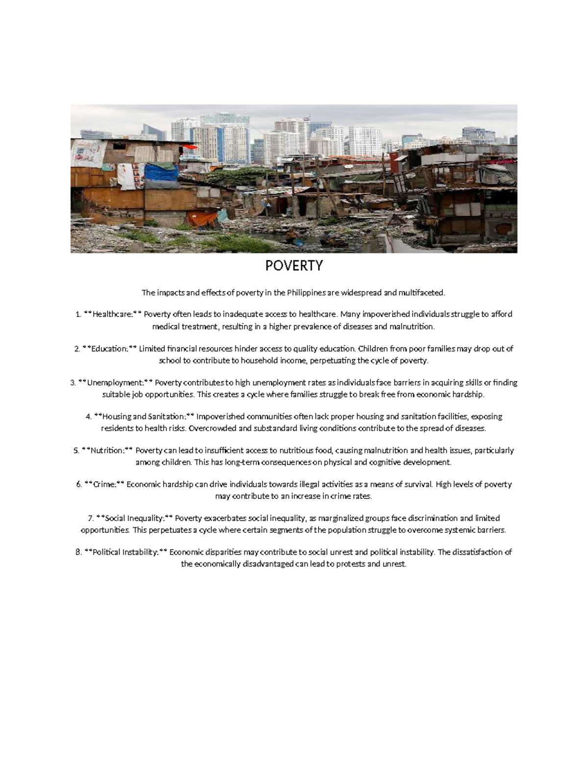 Poverty-WPS Office - tjjjj - POVERTY The impacts and effects of poverty ...