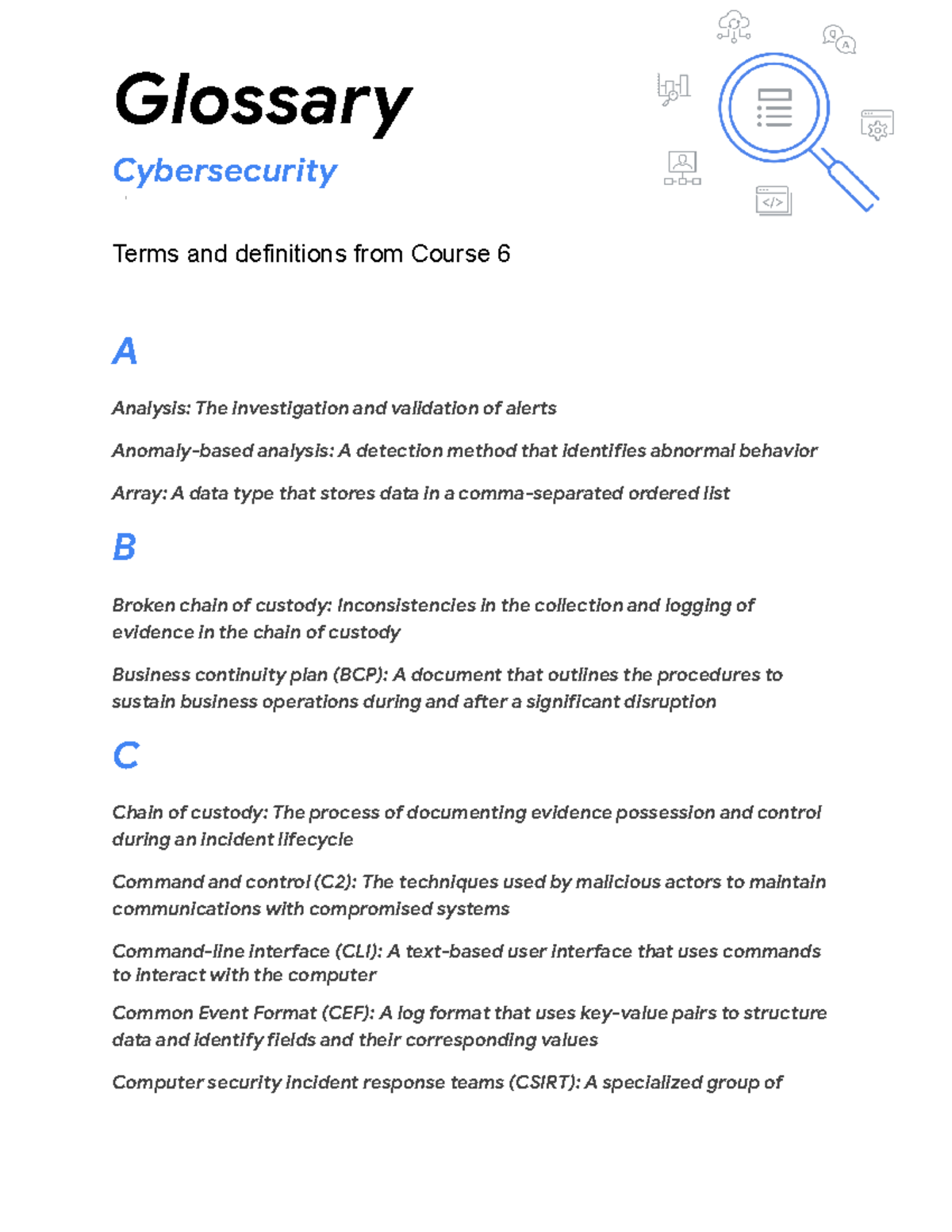 Cyber security glossary part 5 - Glossary Cybersecurity Terms and ...