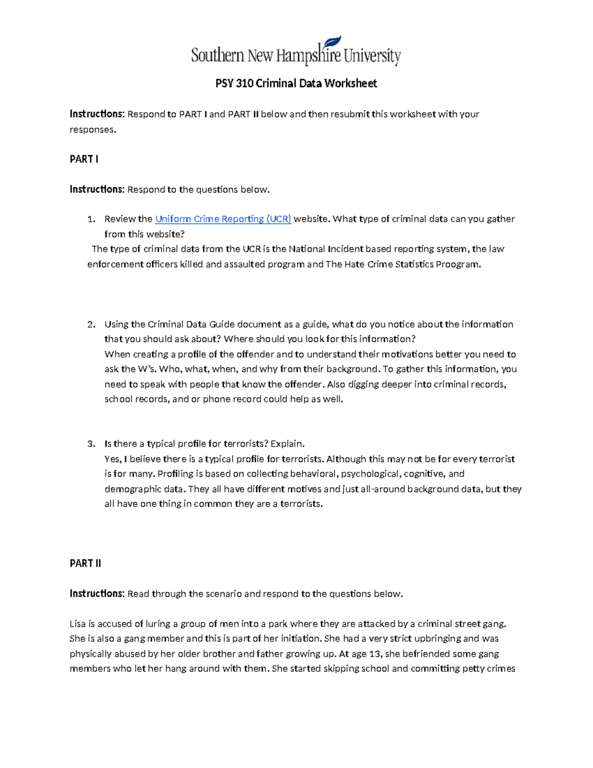 Psy310 criminal data worksheet - PSY 310 Criminal Data Worksheet ...