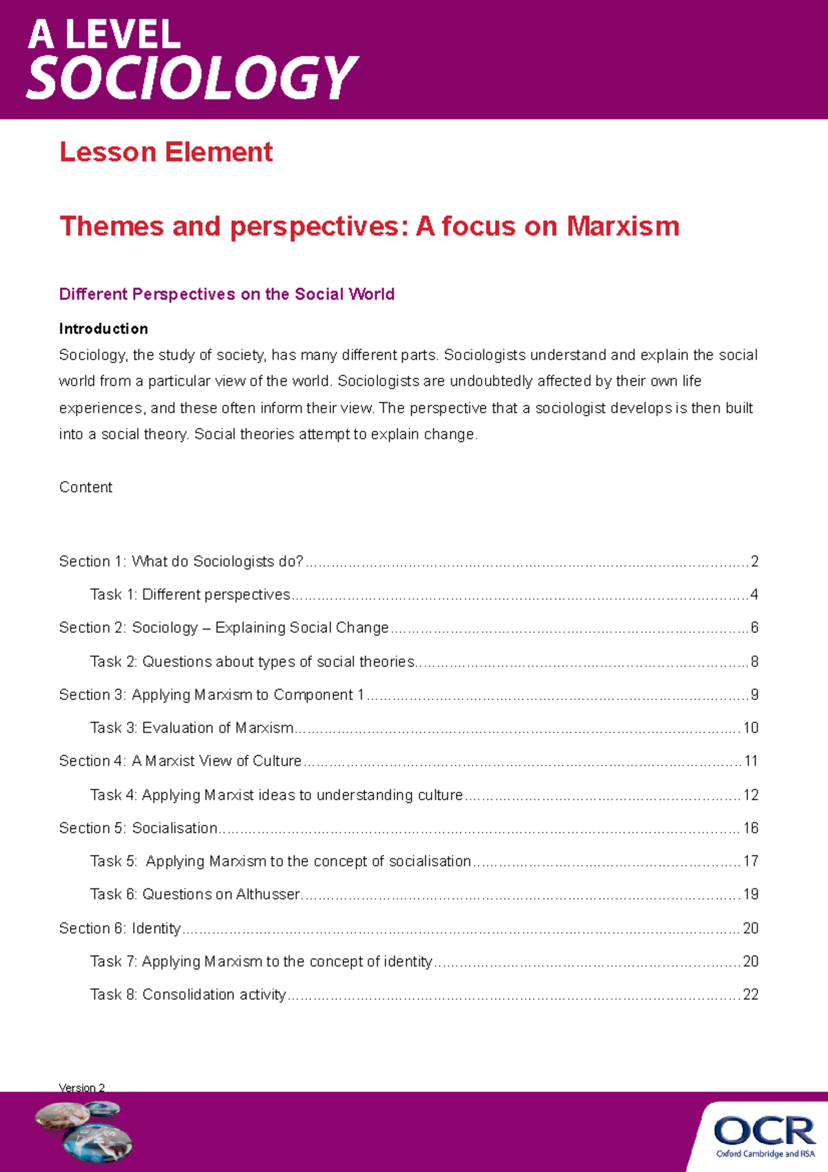 170205 marxism topic exploration learner activity - Lesson Element ...