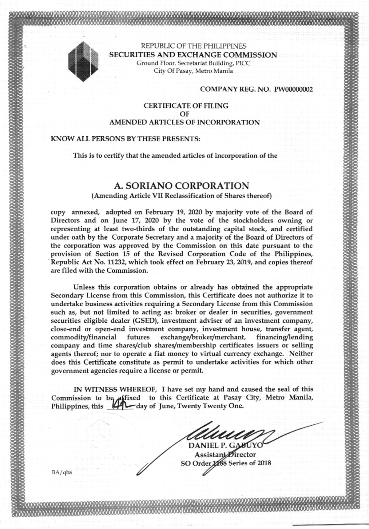 A - Notes - C) REPUBLIC OF THE PHILIPPINES SECURITIES AND EXCHANGE ...