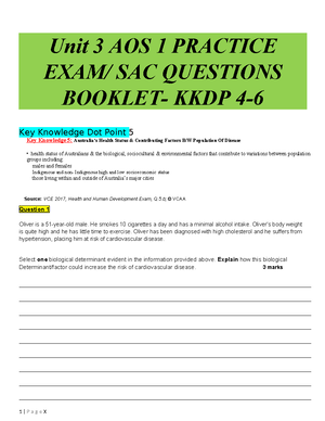 HHD U3 Area of study 1 Outcome 1 practice sac questions - Area of Study ...