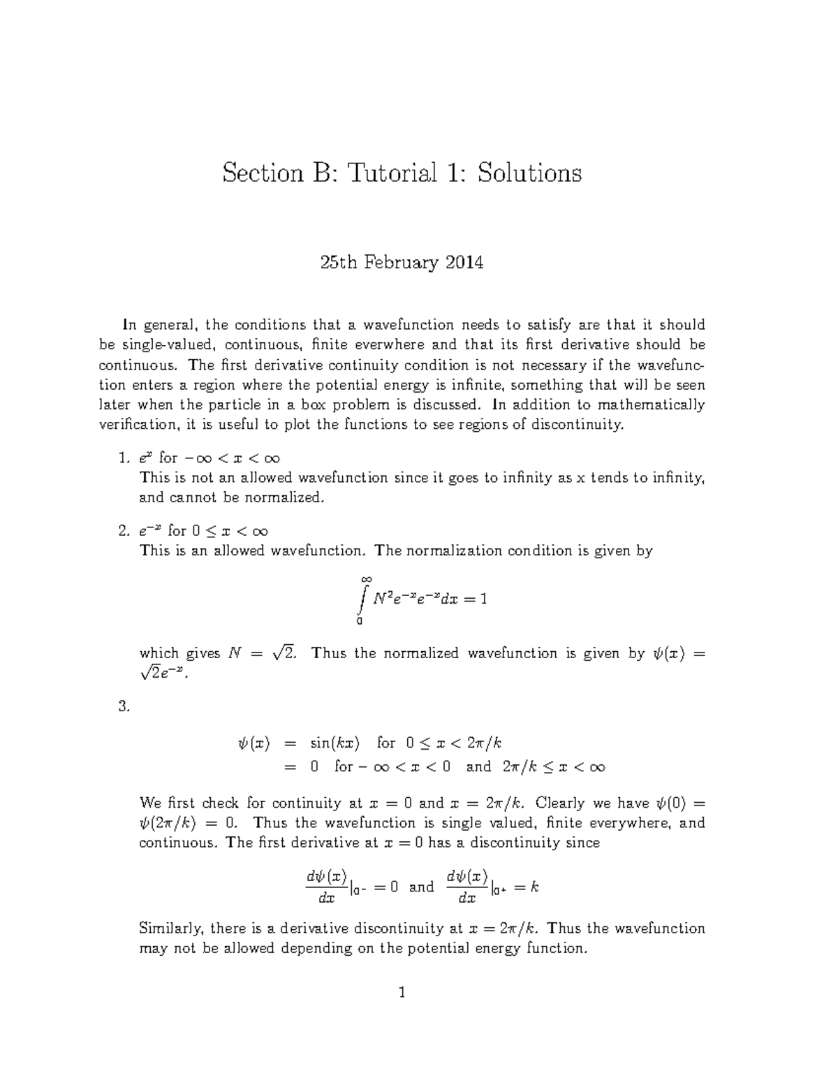 Soln Tut 1b Important Practice Tutorial For Exams Shared By Professor Section B Tutorial 1