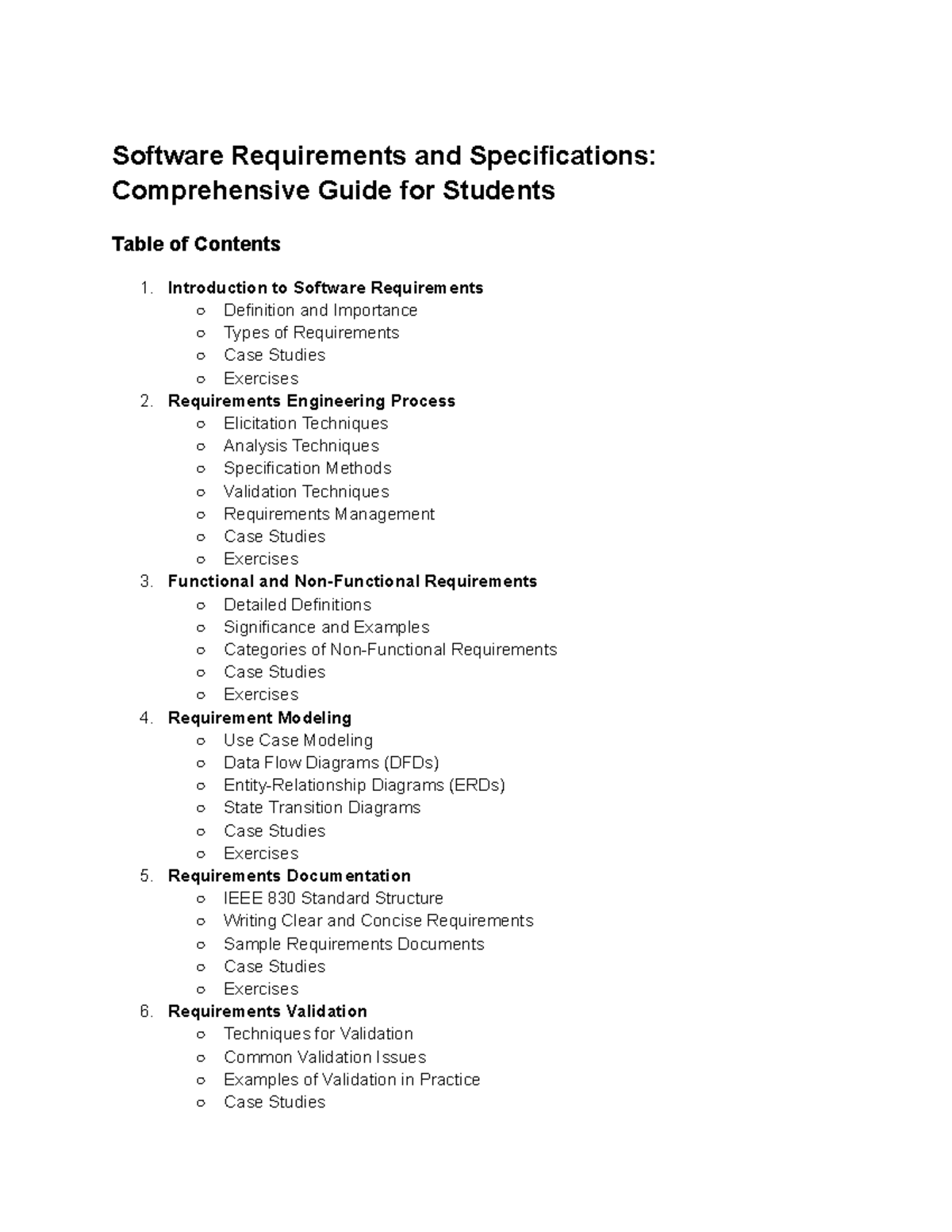 Software Requirements AND Specification Summary Notes - Software ...
