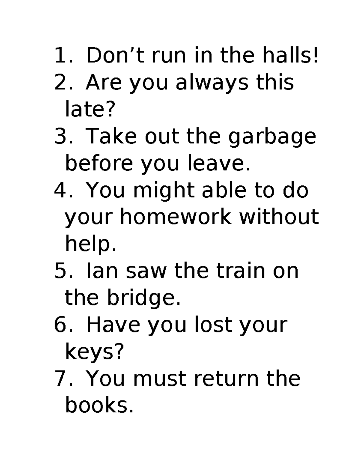 Sentence activity - analyzing content - Introduction to physical ...