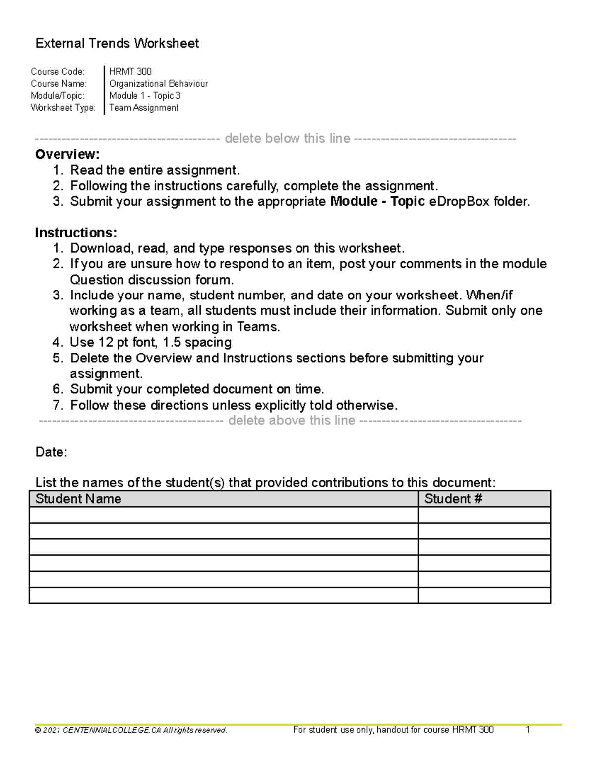 HRMT 300 - External Trends Worksheet - External Trends Worksheet Course ...