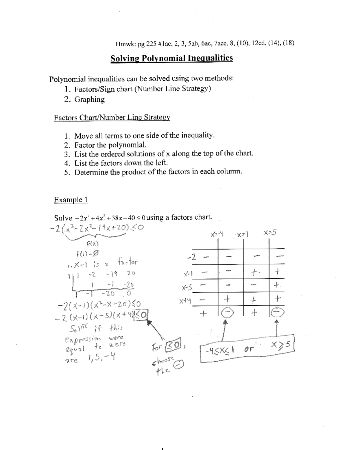 Mhf4u solvingpolynomialinequalities soln - Math 125.3 - Studocu