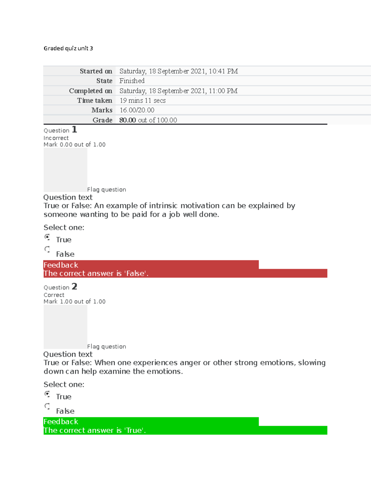 Emotional intelligence graded quiz 3 - Graded quiz unit 3 Started on ...