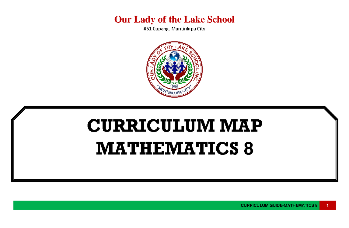 MATH 8 Curriculum MAP Final - Our Lady of the Lake School #51 Cupang ...
