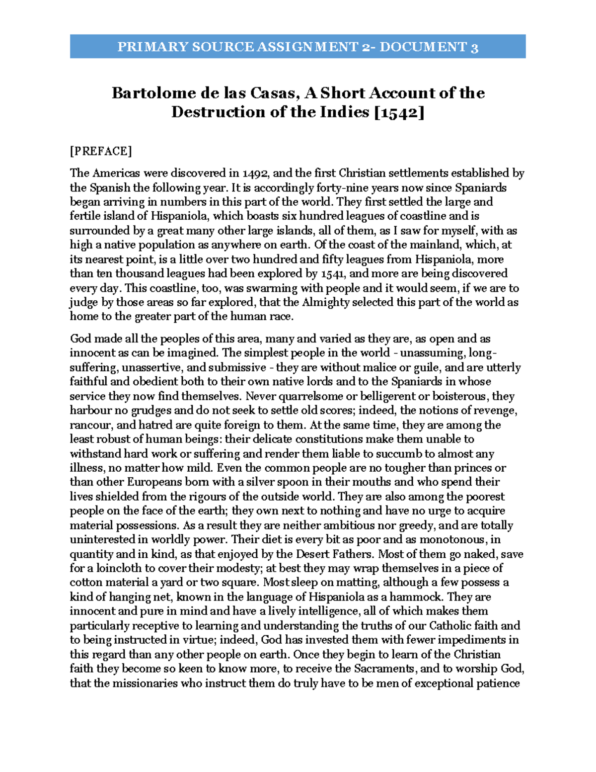 Bartolome de las Casas, A Short Account of the Destruction of the ...