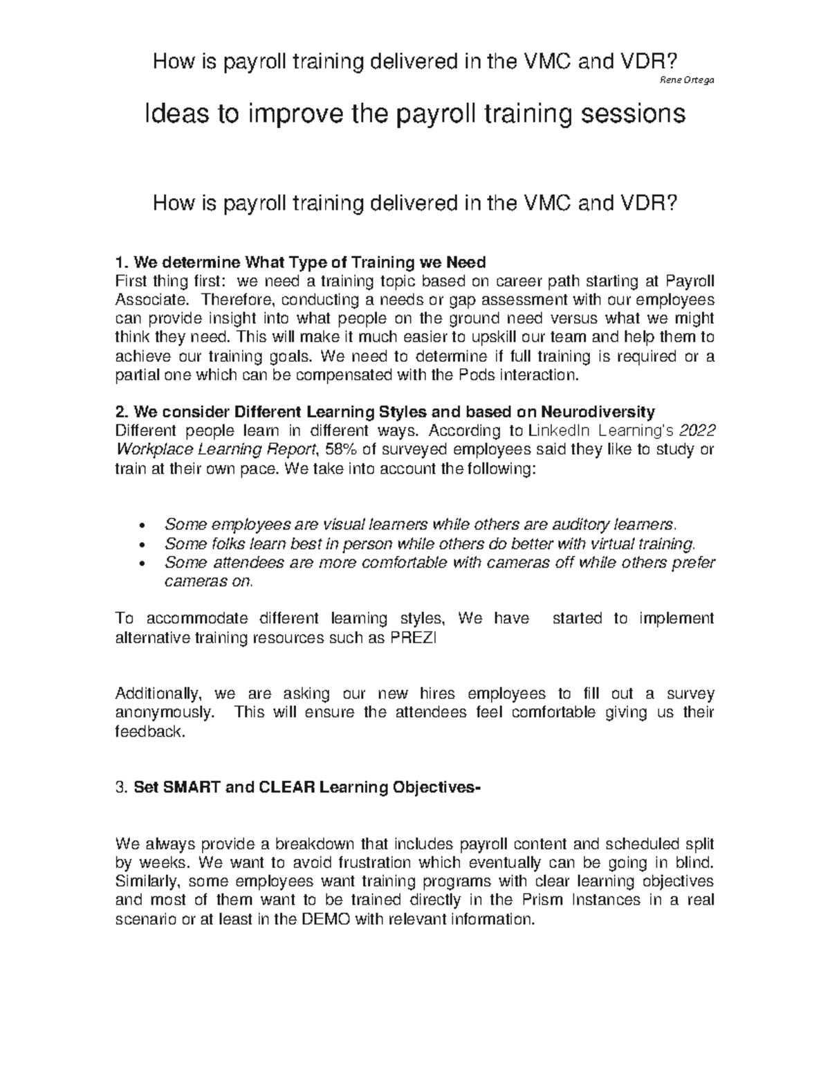 Ideas to improve the payroll training sessions- updated - How is ...