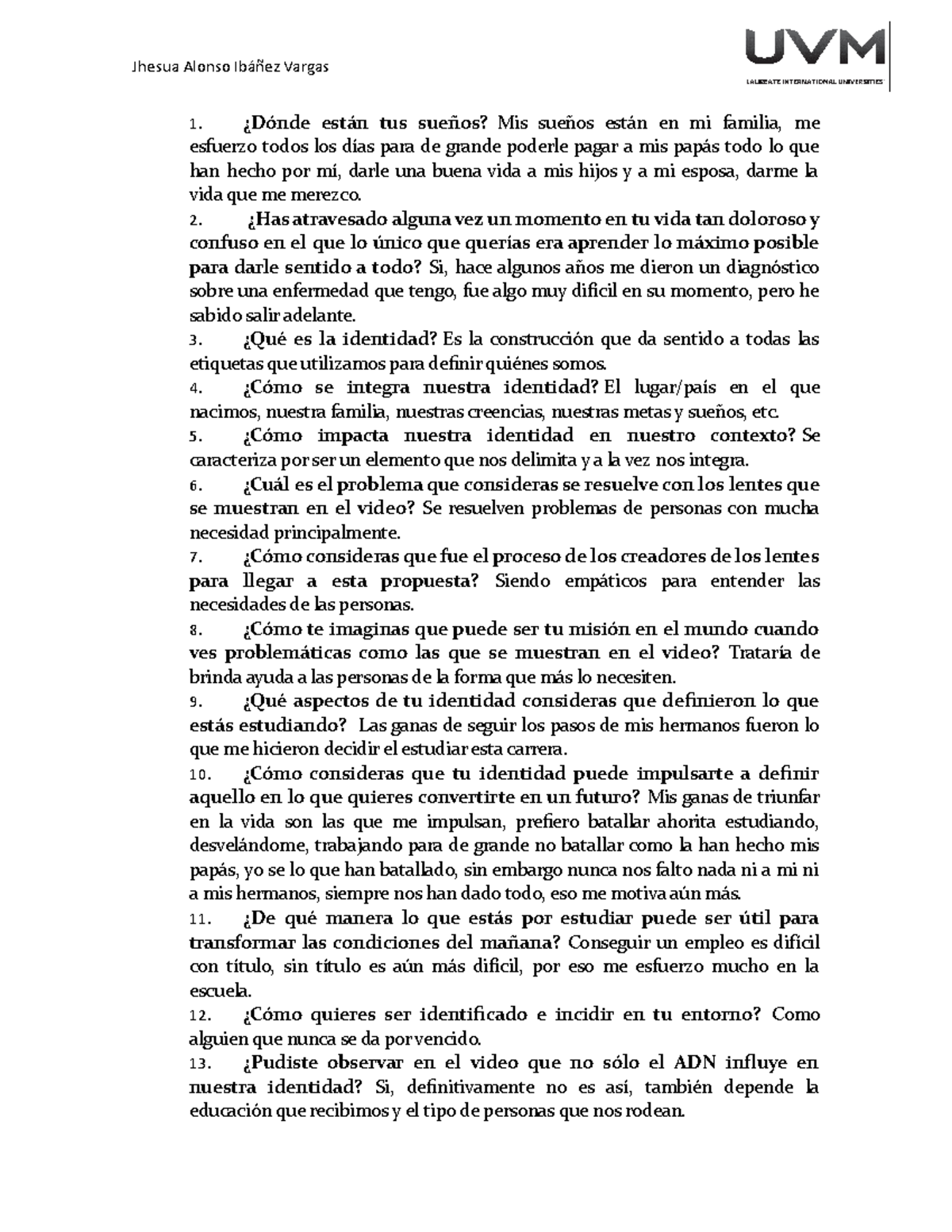 Diario de reflexiones I - Empatia para resolver - UVM - Studocu