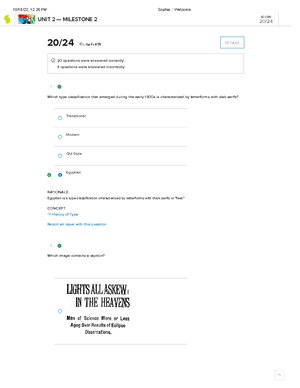 Visual Communications UNIT 1 Milestone 1 - 20/26 that's 77% RETAKE 20 ...