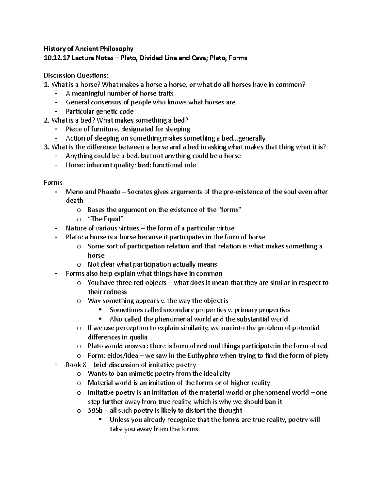 HAP 10.12 (L) Divided Line and Cave, Forms - History of Ancient ...