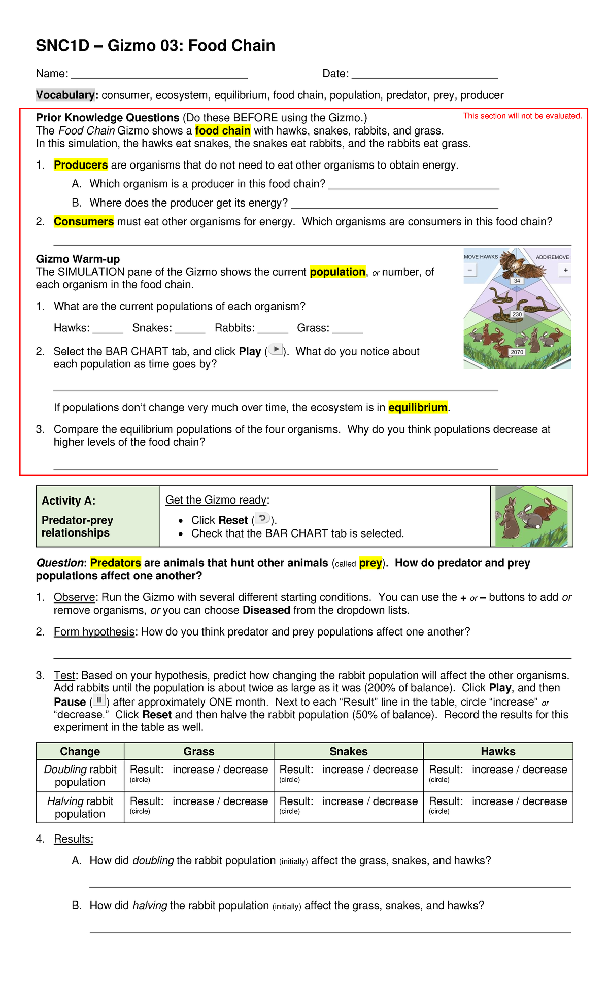 Attachment PDF Gizmo 03 - Food Chain practice sheet - Rehabilitation ...