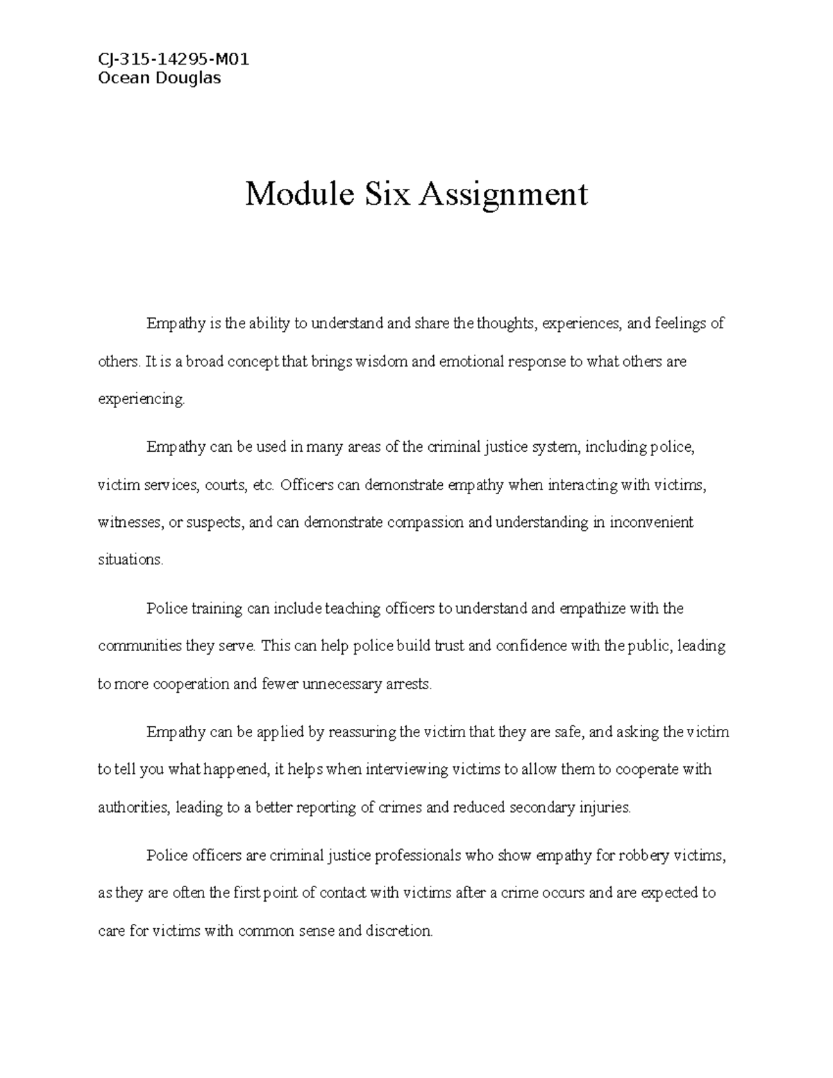 Module Six Assisgnment - CJ-315-14295-M Ocean Douglas Module Six ...