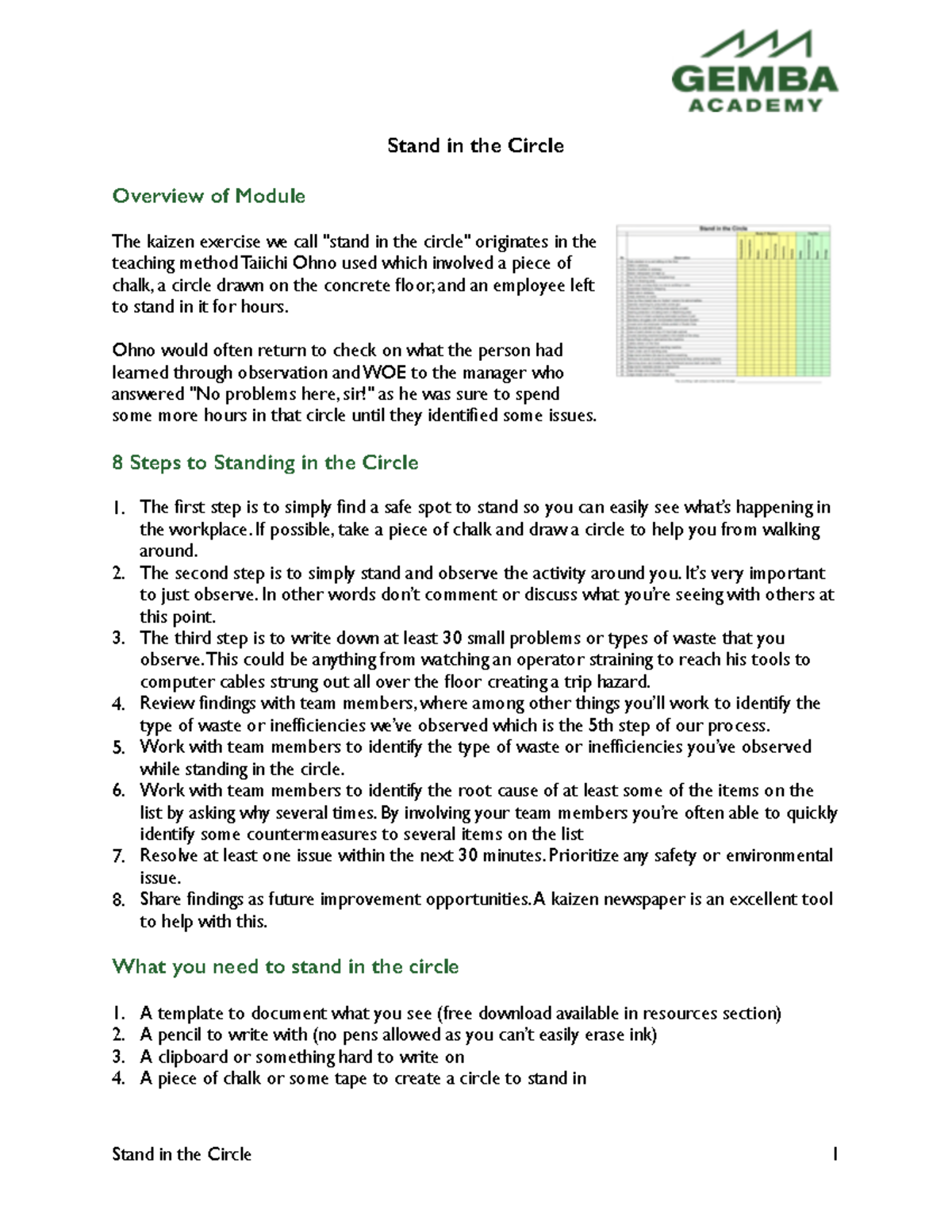 02 stand in the circle overview - Stand in the Circle Overview of ...