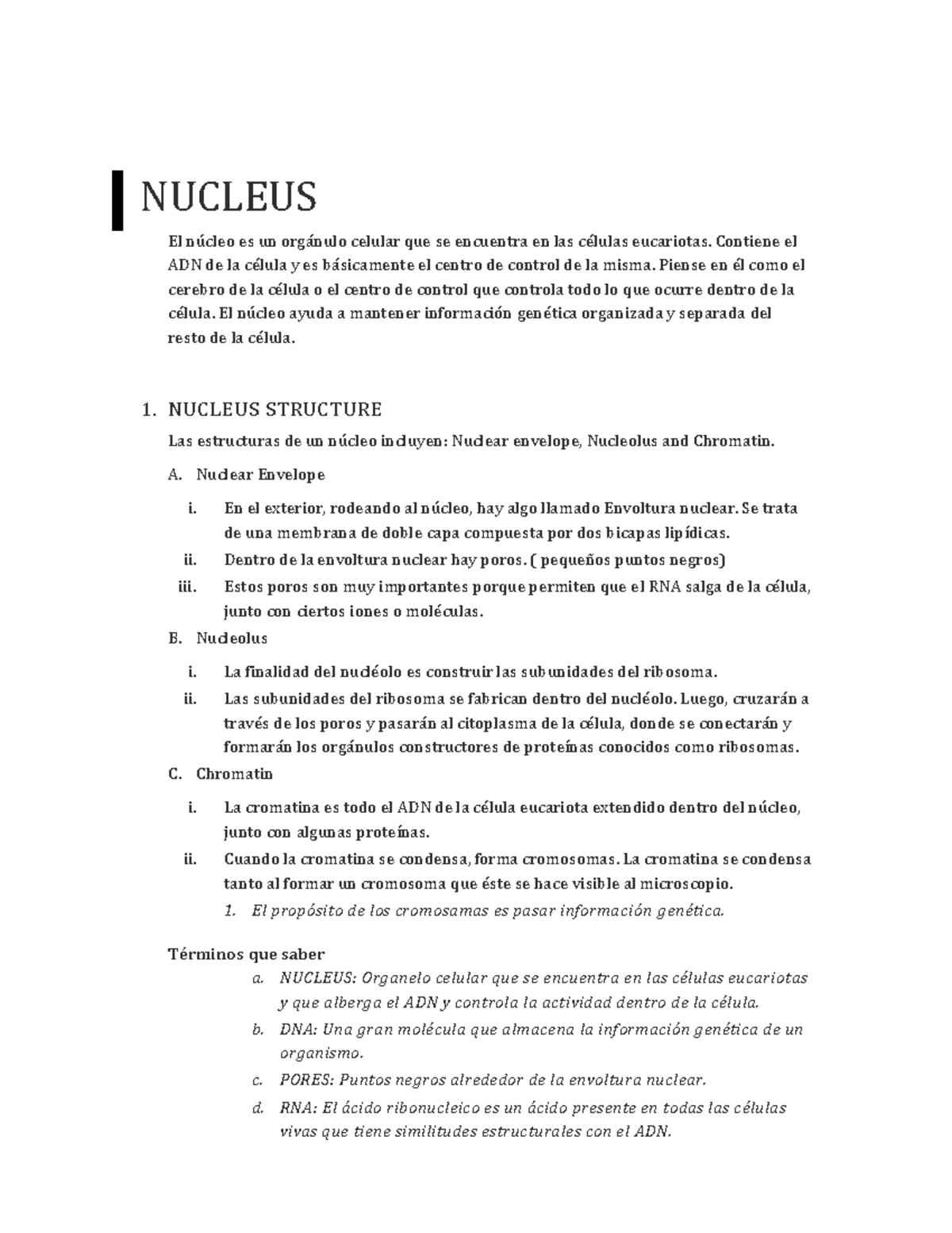 Nucleus 1 - Some notes to help you with Human Biology Class - NUCLEUS ...