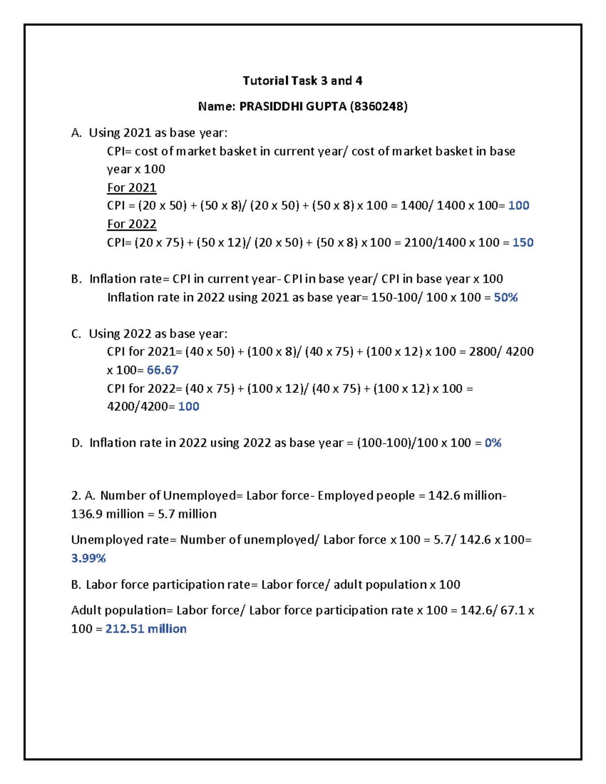 Tutorial task 3 and 4 - Tutorial Task 3 and 4 Name: PRASIDDHI GUPTA (8360248) A. Using 2021 as ...