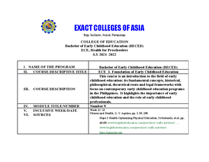 Foundation of Early Childhood Education Module 7 Socio Development of ...