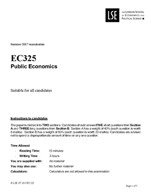 EC325 2020 - Exam paper - EC325 ...