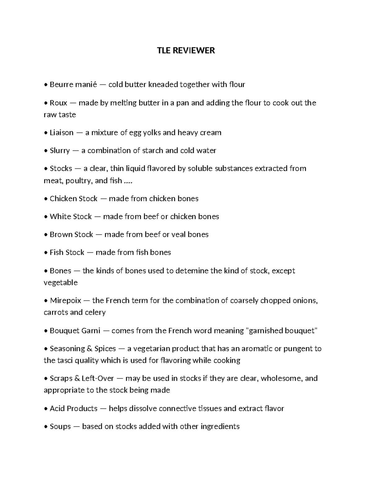TLE Reviewer-WPS Office - TLE REVIEWER Beurre manié — cold butter ...