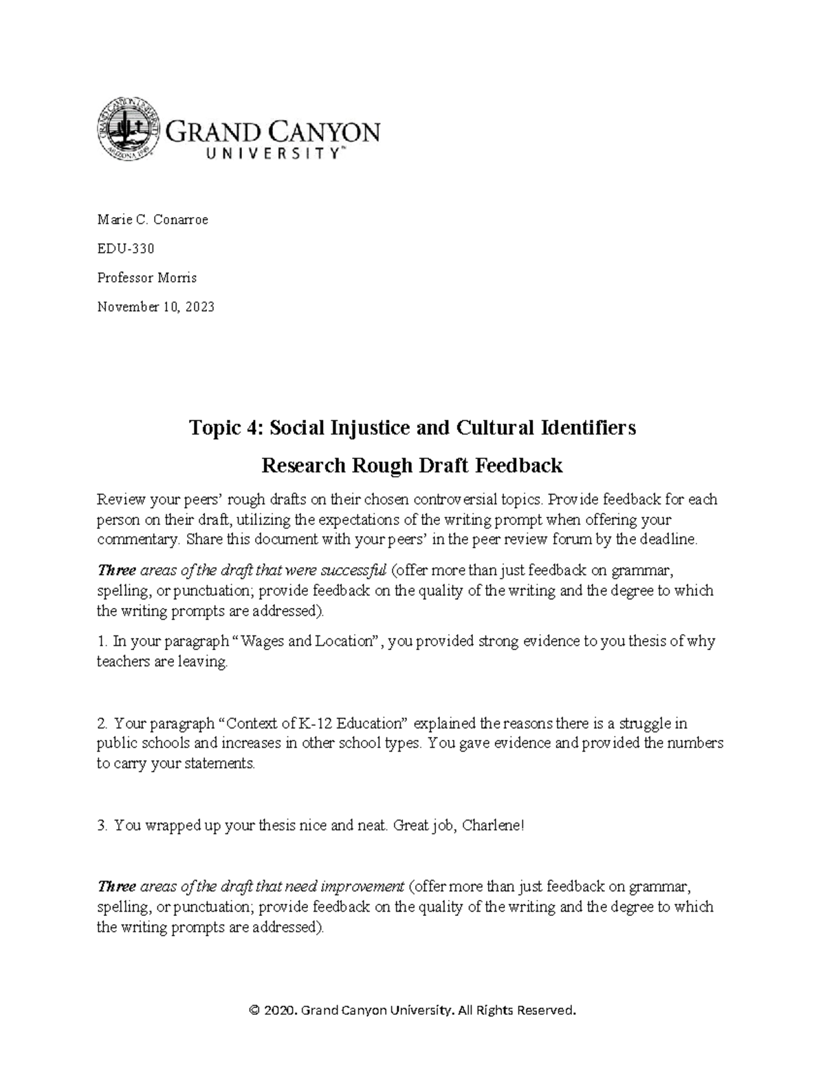 EDU 330 T4 Peer Review Worksheet Social Injusticeand Cultural ...