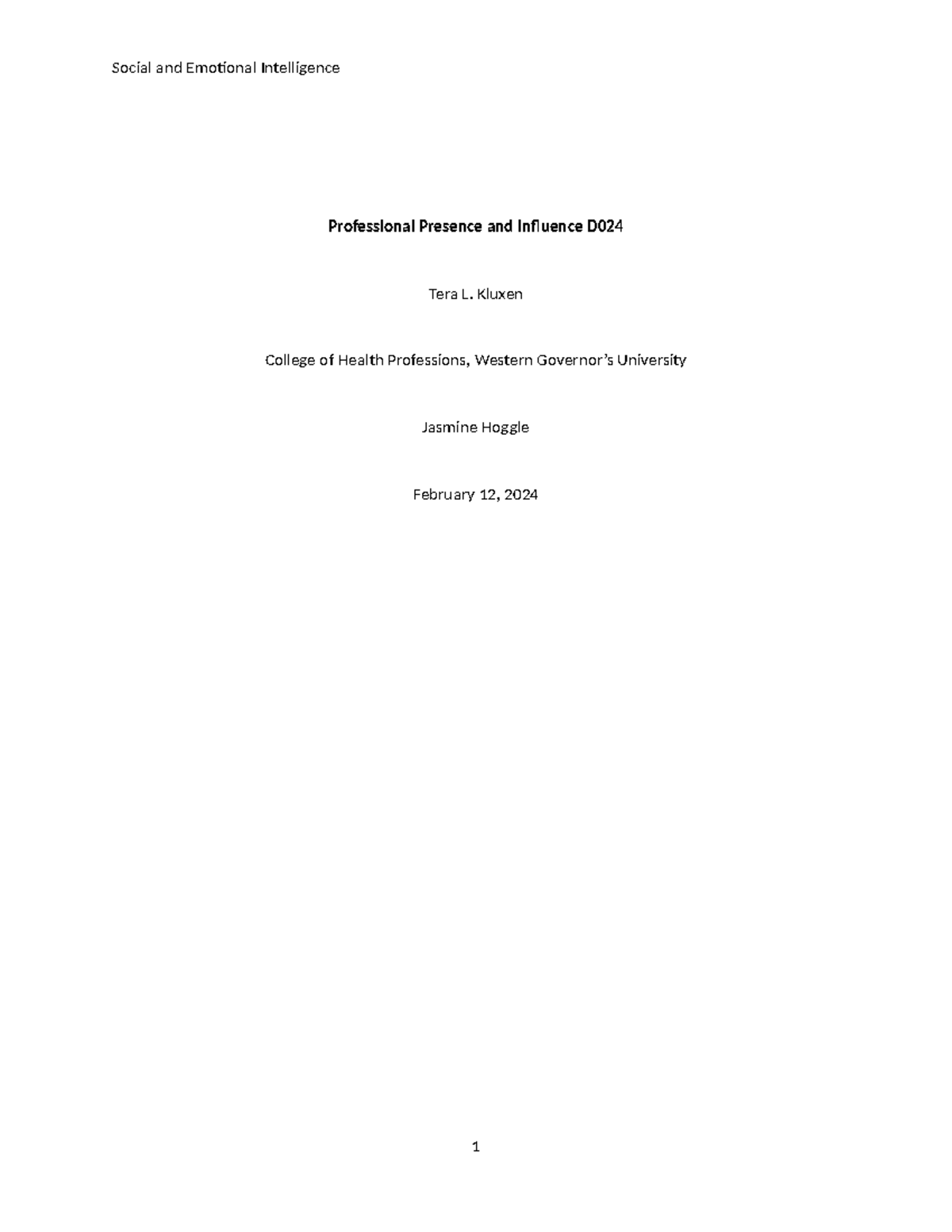 Professional Presence and Influence D024 final - Professional Presence ...