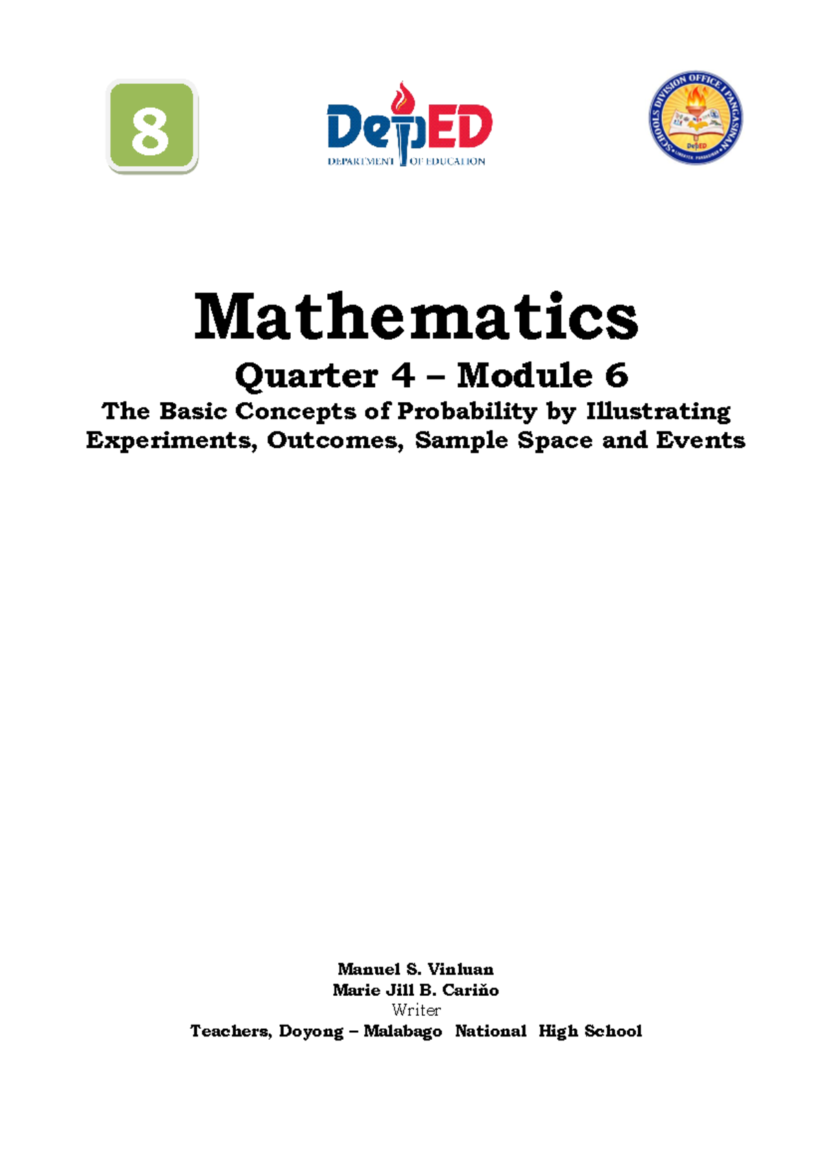 Math8 Quarter 4 Module 6 1 - 8 10 Mathematics Quarter 4 – Module 6 0 ...