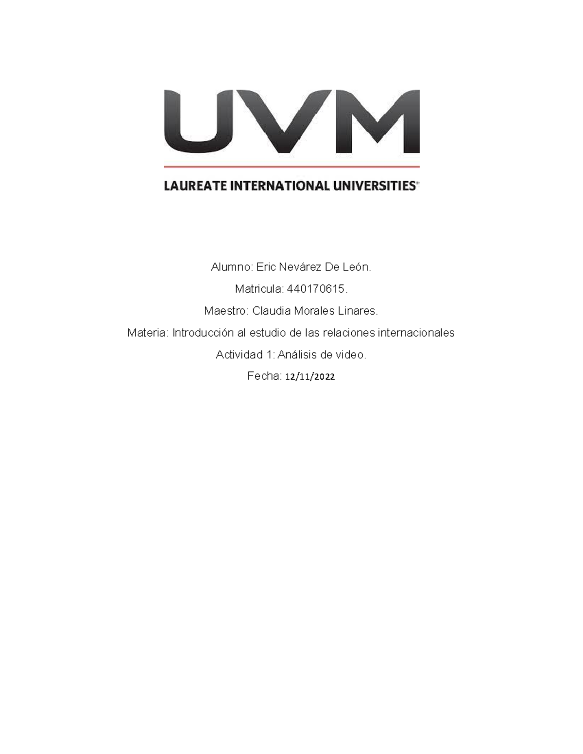 Act 1 - ythfgb - Alumno: Eric Nevárez De León. Matricula: 440170615 ...