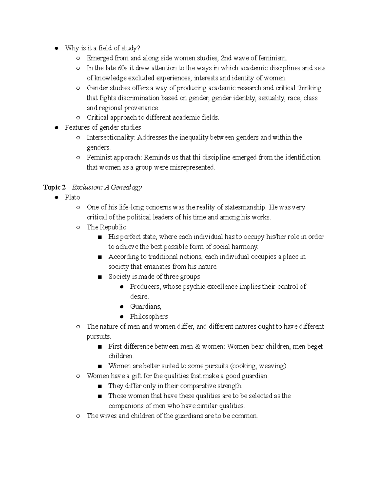 Introduction to Gender Studies Notes - Why is it a field of study ...