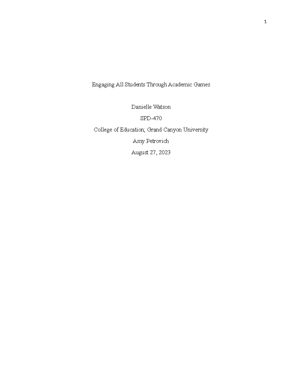 Engaging All Students Through Academic Games - 1 Engaging All Students ...